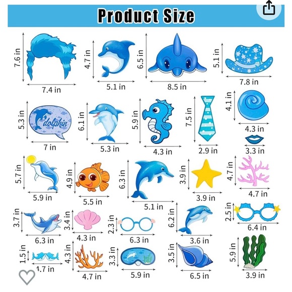 Party Supplies | Opuhohr 25 Pcs Marine Party Photo Booth Props Kit Nip ...